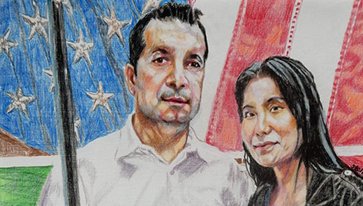 Marco Brandolini and Jennifer Lee pencil on paper art by Stella Tooth